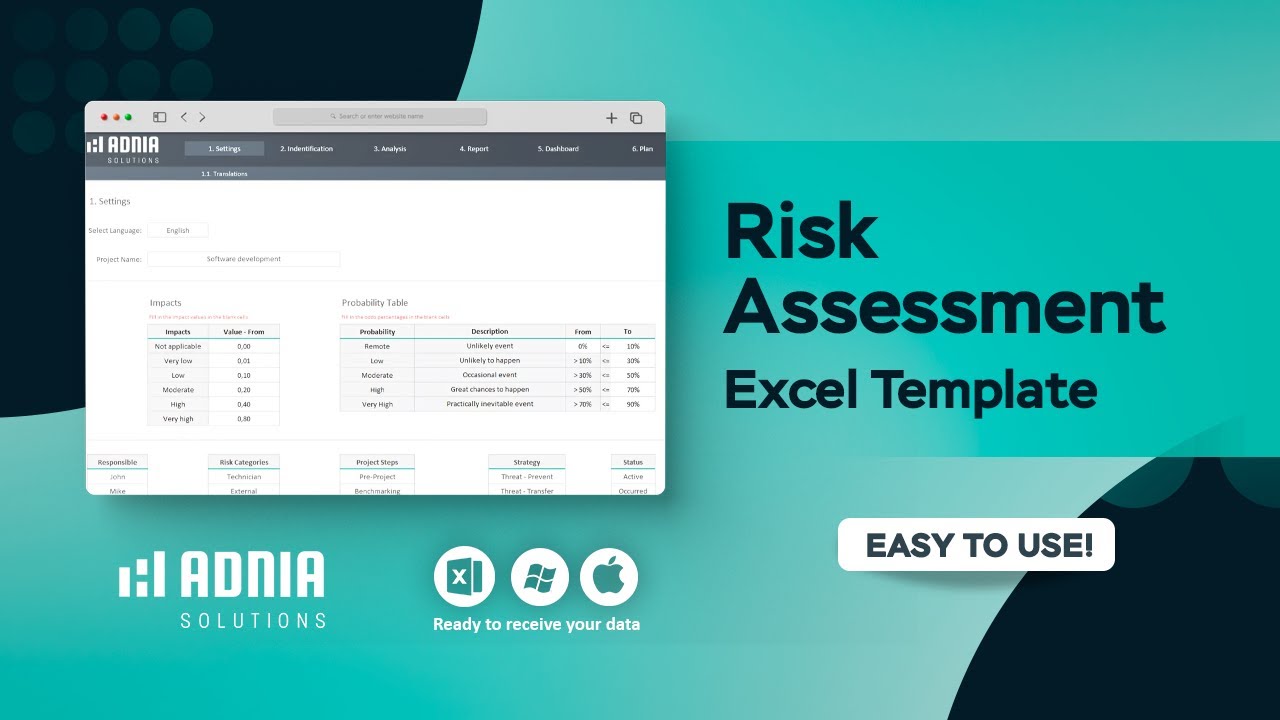 Risk Assessment Excel Template | Evaluate & Manage Business Risks