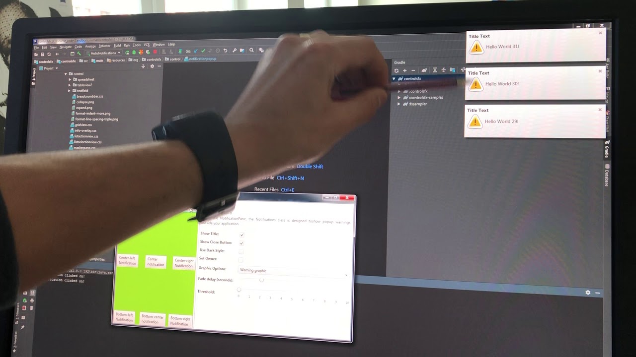 ControlsFX Notifications - correct distance between notifications