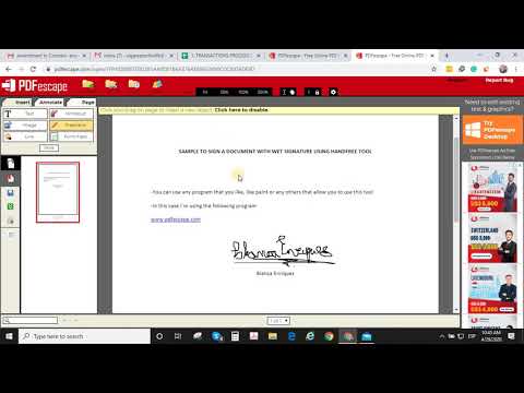 How to do a wet signature with free hand tool on a pdf document