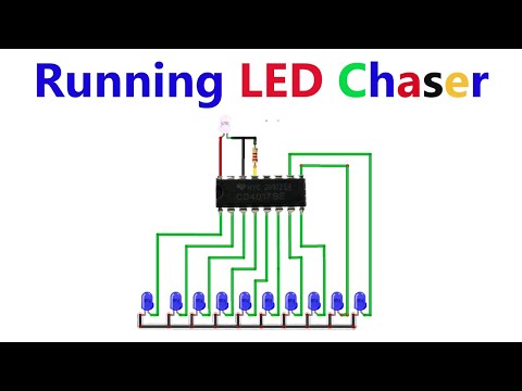 How to make Running LED Chaser Circuit using Only Cd4017 || Sequential LED Flasher Circuit