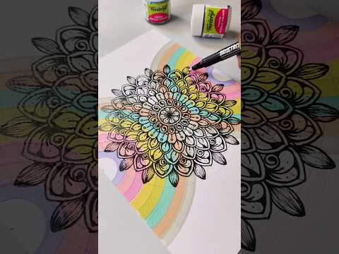 Easy way to draw mandala ห.๐โโจ #art #shortsvideo #pastel #colors #mandala #drawing #satisfying