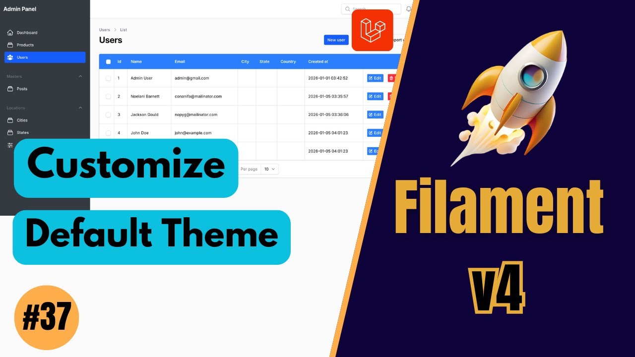 Customize Theme - FilamentPHP v4 (Ep 37)