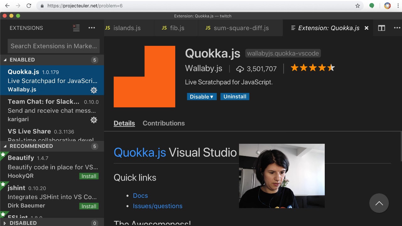 Node.js/JavaScript interview training - Sum Square Difference and Quokka