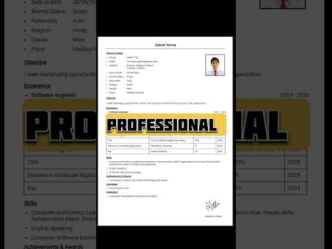 Resume kaise banaye 2023 | Resume kaise banaye mobile se #resumekaisebanaye #shorts #ytshorts