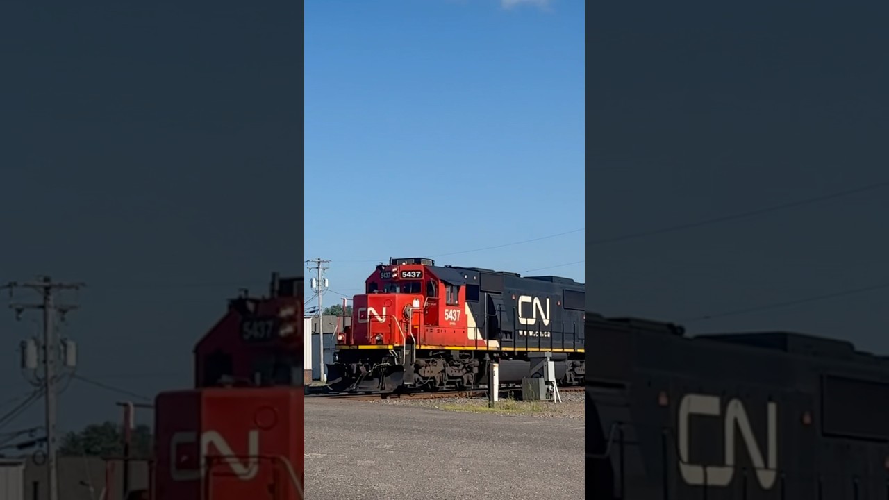 CN 5437 Northbound lite power at ladysmith, WI