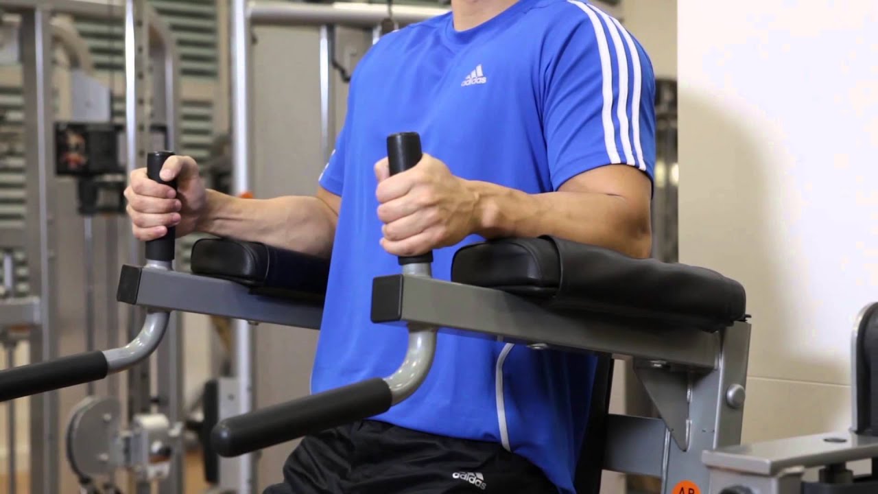 Vertical Leg Hip Raise On Parallel Bars - Abs Exercise