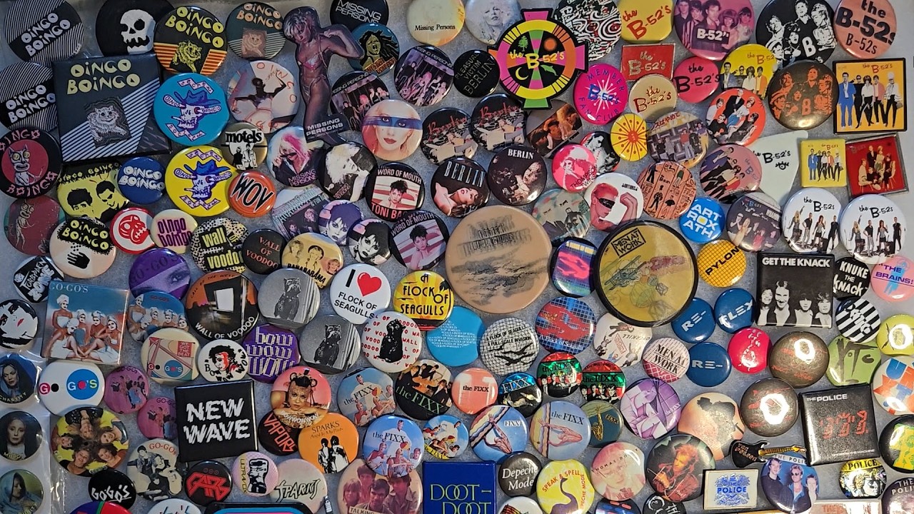 My Pinback Button Collection Part 1: 80s New Wave - Badges Pins Buttons