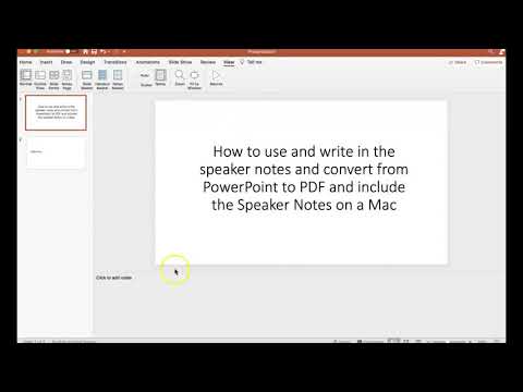 How to convert a powerpoint to PDF including speaker notes