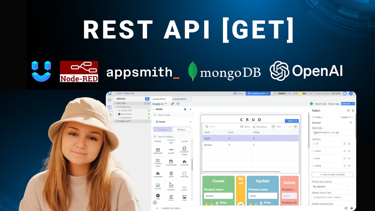 Fetch Data with REST API GET Method using Node-RED, Appsmith & MongoDB
