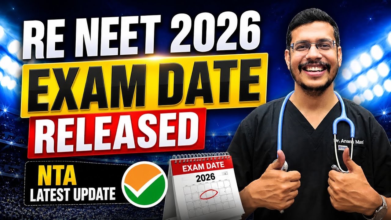 Re NEET 2026 Exam Date Announced for 21st June 2026 | NTA Latest Update 