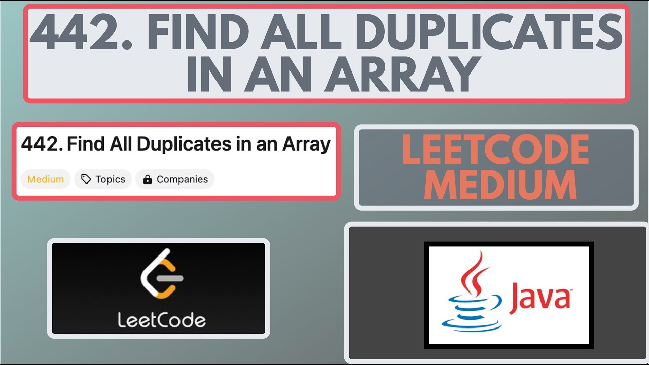 Leetcode | 442. Find All Duplicates in an Array | Medium | Java Solution [3 Methods]