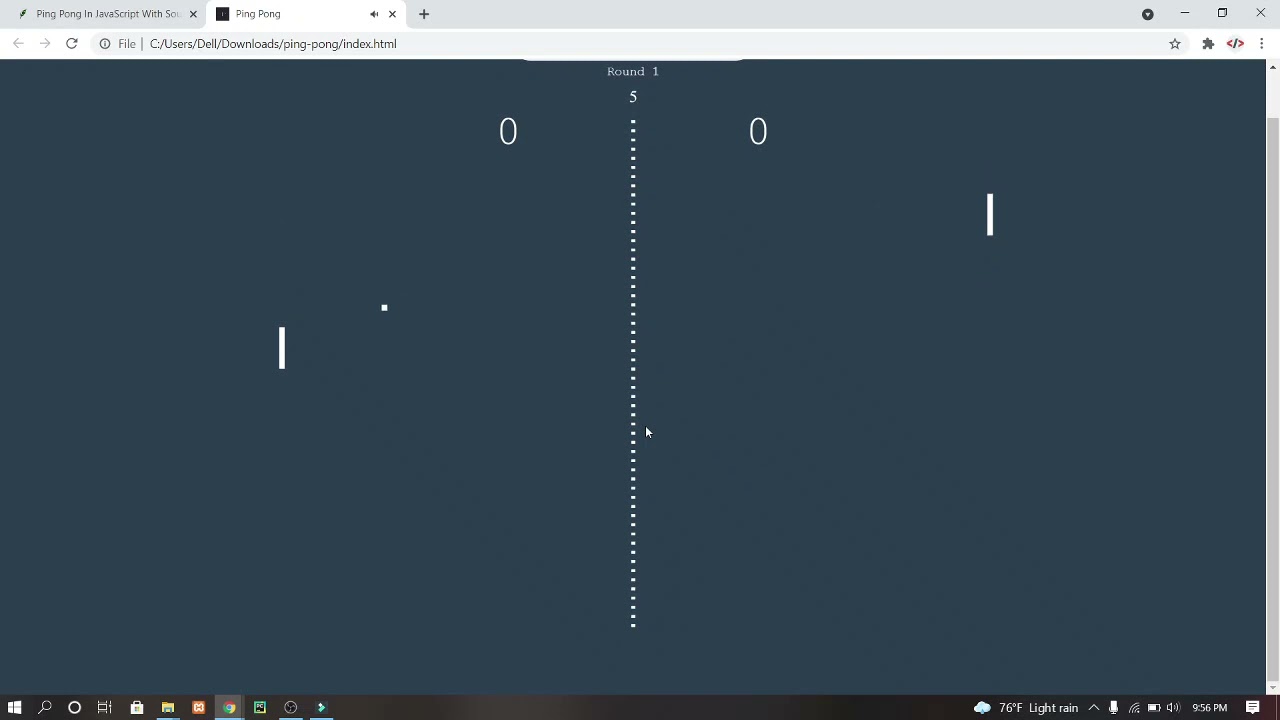 Ping Pong In JavaScript With Source Code | Source Code & Projects