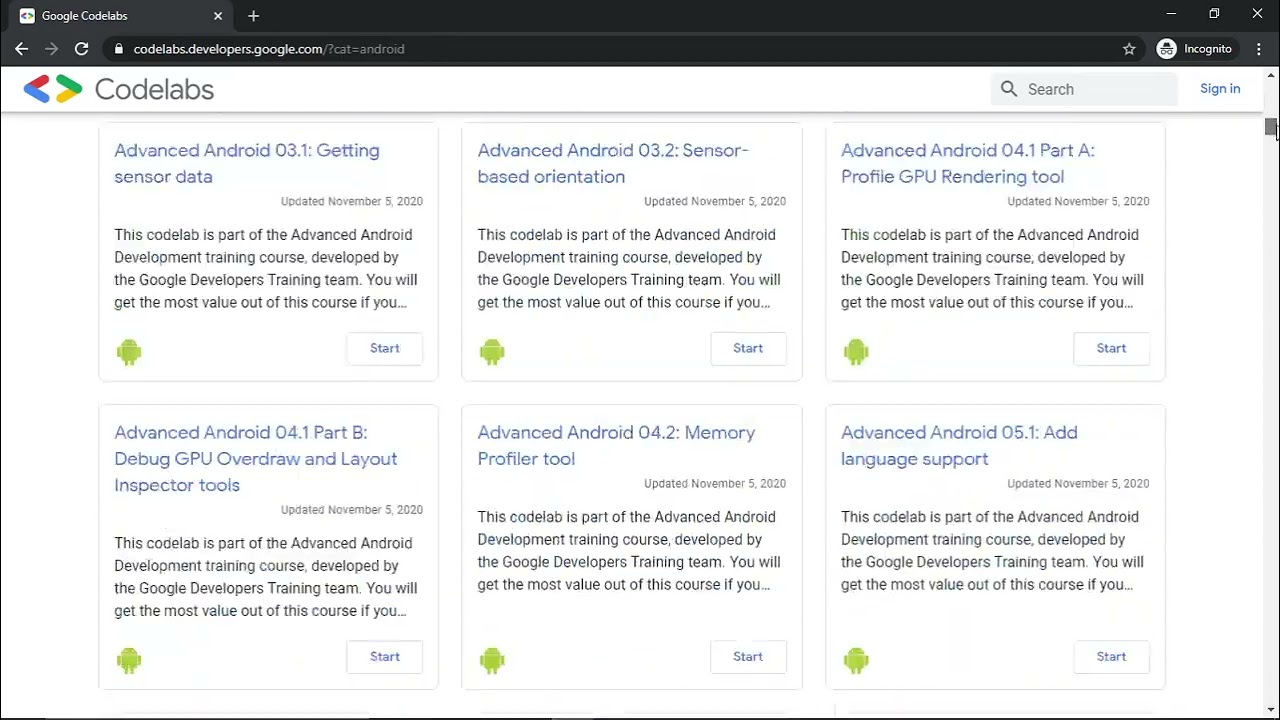 Introduction to Android Codelabs