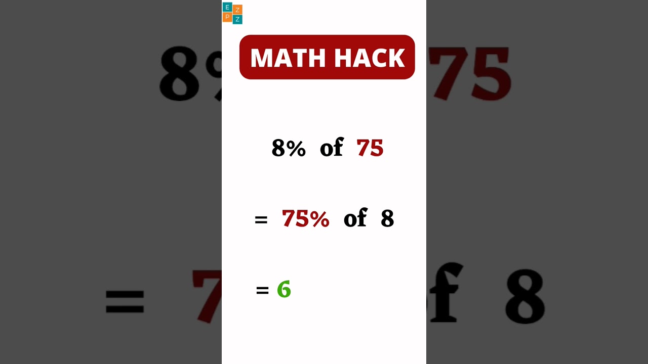 MATH HACK #1|| PERCENTAGE HACK