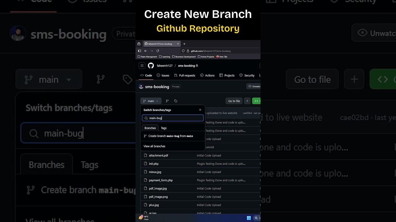 How you can Create a New Branch of Github Repository