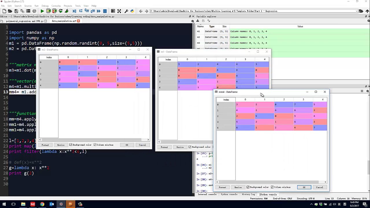 data manipulation: matrix (vectorized) multification &lambda& map,filter