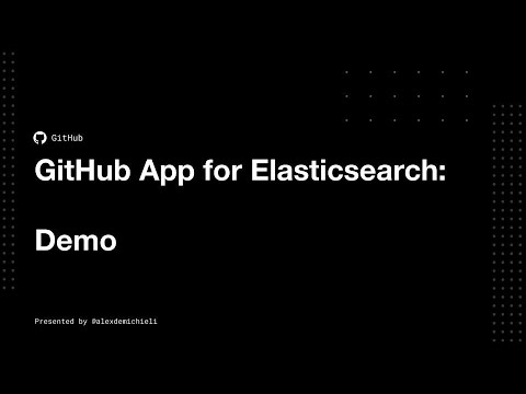 GitHub app for Elasticsearch: Demo