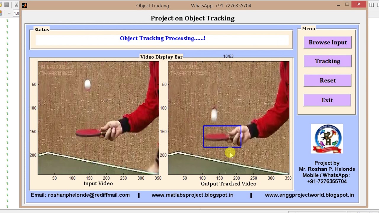 Object Detection Tracking using Matlab Project Source Code