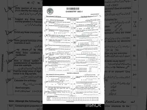CHEMISTRY CLASS 9 FBISE ANNUAL PAPER 2025