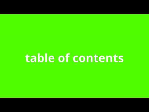 what is the meaning of table of contents