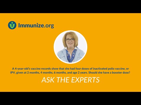Ask the Experts: Four Doses of Polio Vaccine before Age 4. Booster Needed?