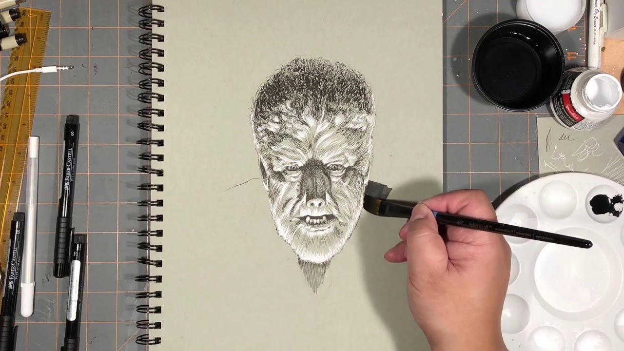 The Wolfman portrait (time-lapse)