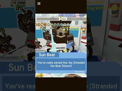 Completed Sun Bear Quest 2024. Shout out to @PIEZcake who helped me #roblox #beeswarmsimulator