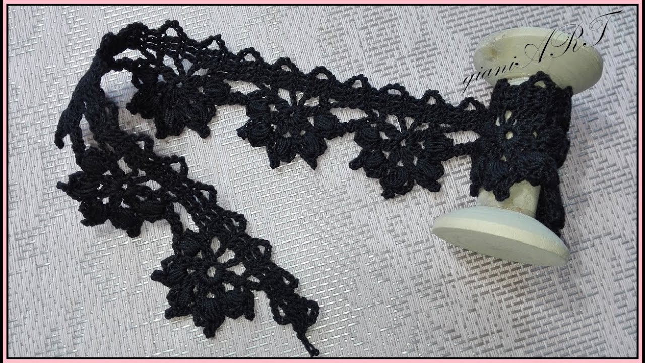 Crochet Lace Tape flower Edge | Border pattern design by gianiART