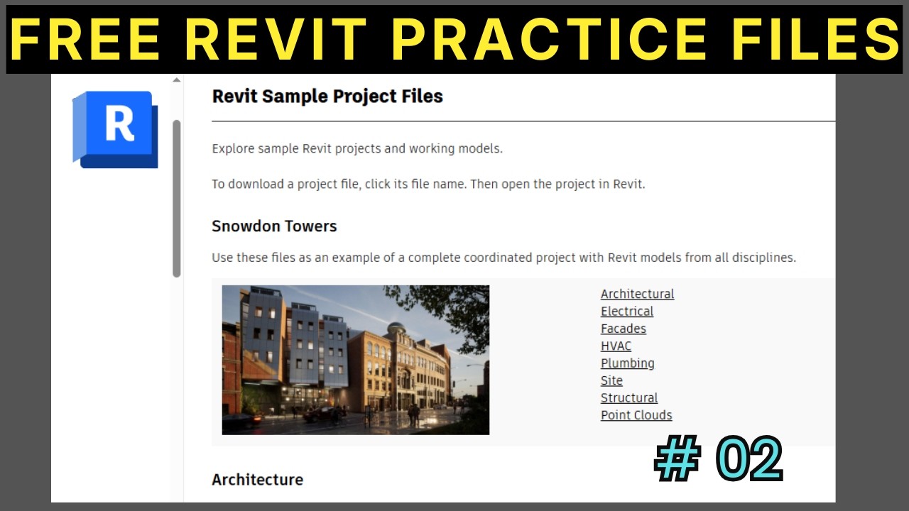 02 - Revit Sample Projects | Download Revit Project Files for practice Any Version (2020 to 2026)