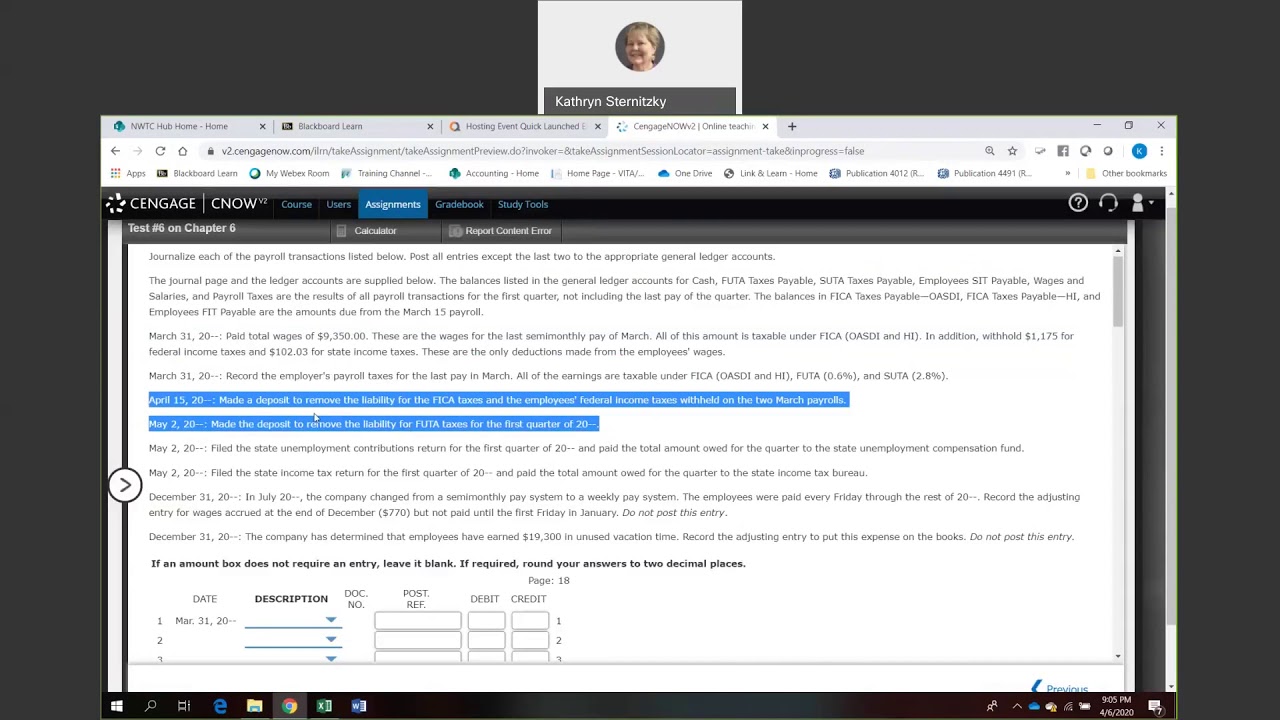 Payroll Chapter 6 Test Review