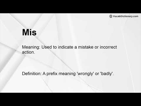Mis Meaning