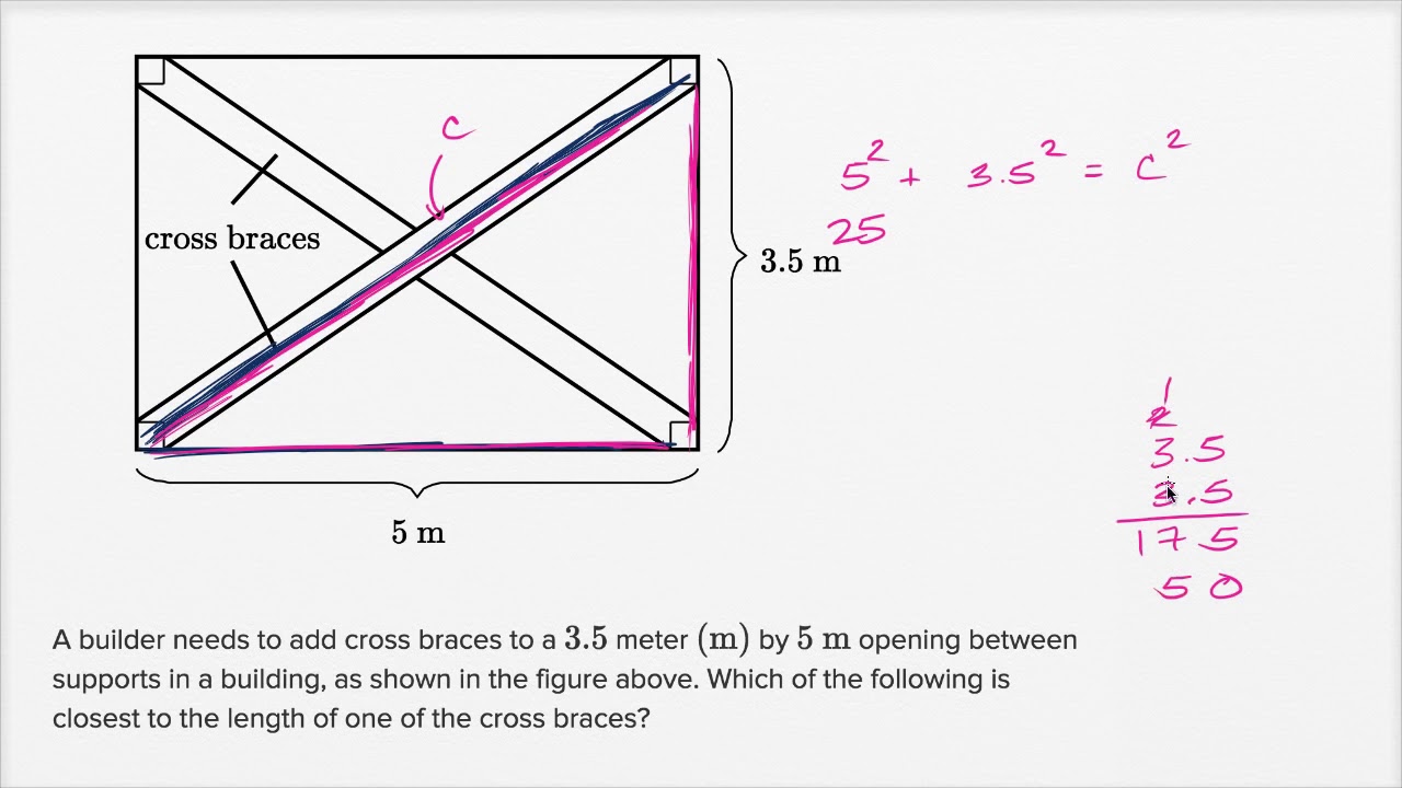 Right triangle word problems — Basic example | Math | SAT | Khan Academy