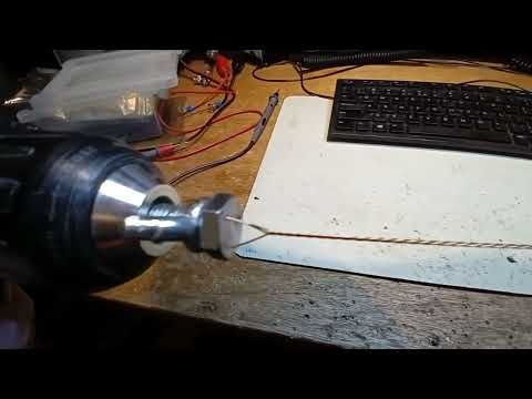 Tool for twisting enemal wire for a trifilar toroid.