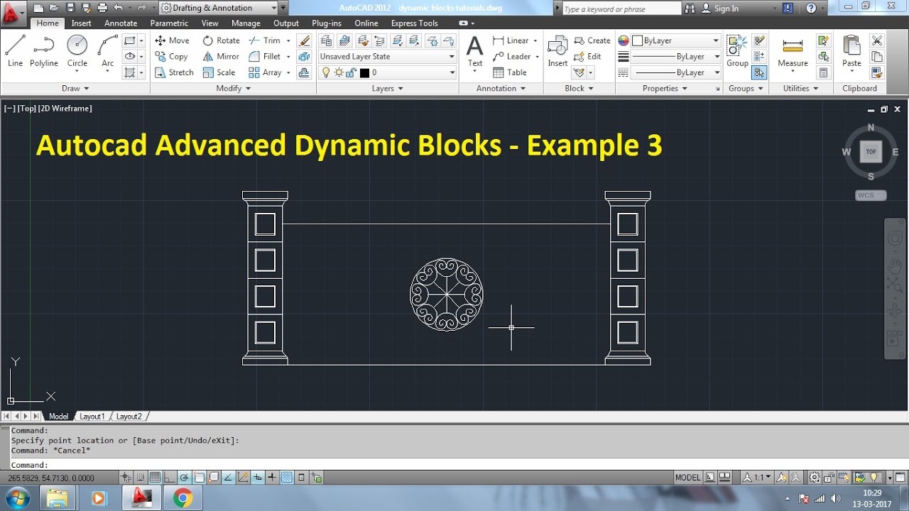 AutoCAD Advanced Dynamic Blocks Tutorials - John David - example 3