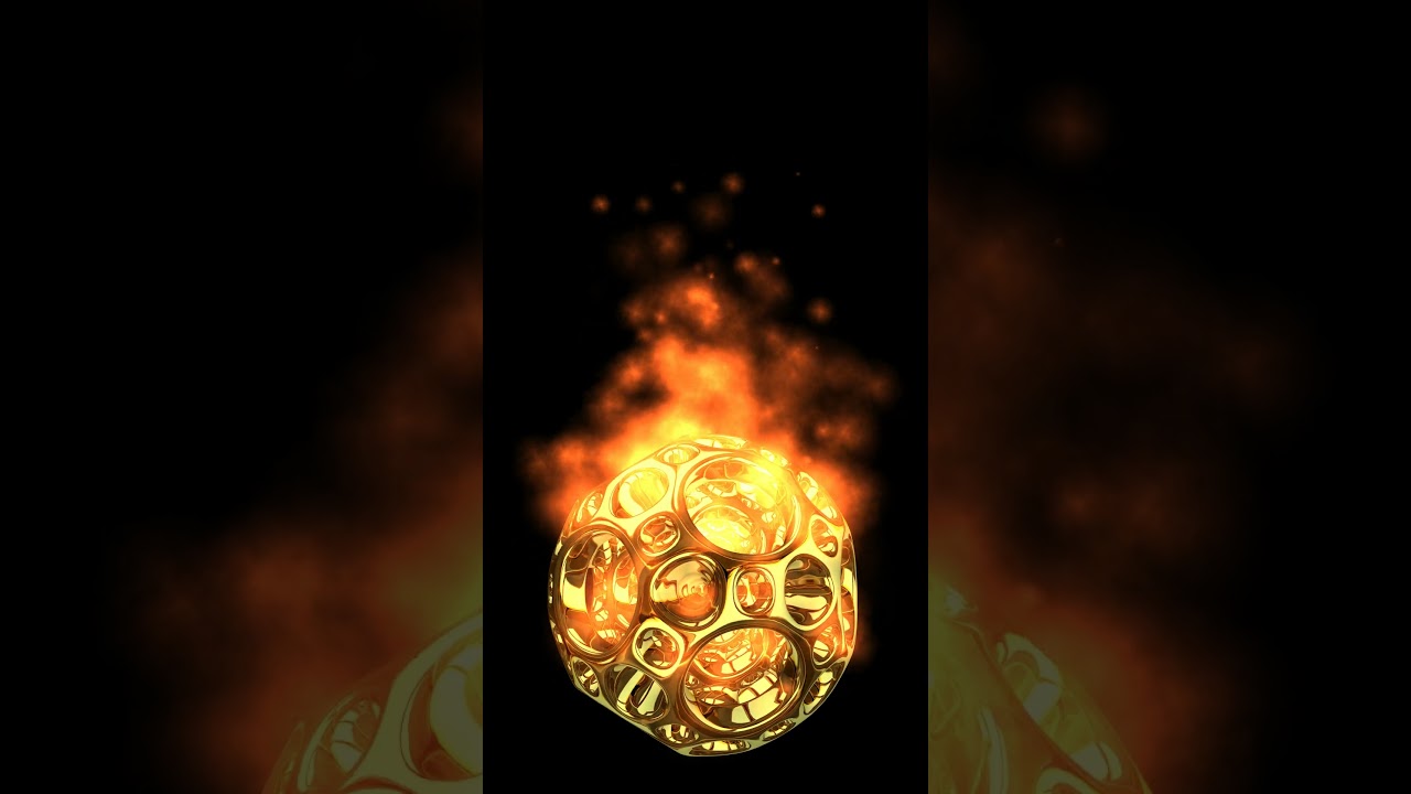 FREE Background with Gold Fireball, Fire Particles