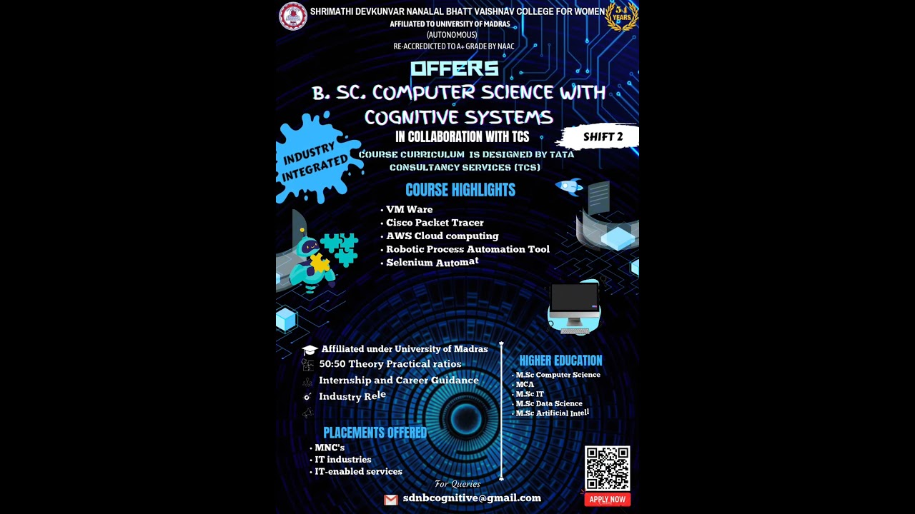 B.Sc Computer Science (with Cognitive Systems) | U. G. COURSES AT SDNBVC