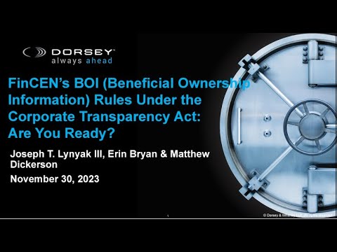 Webinar Playback: FinCEN’s BOI Rules Under the Corporate Transparency Act: Are You Ready?
