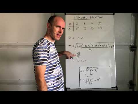 Standard Deviation from a frequency table