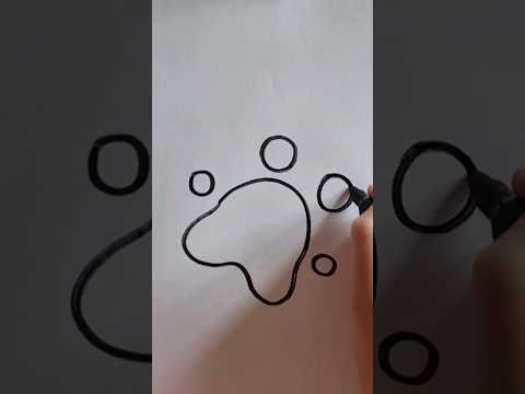 Drawing easy cute cat paw step by step How to draw easy Coloring and painting together #cuteart #art