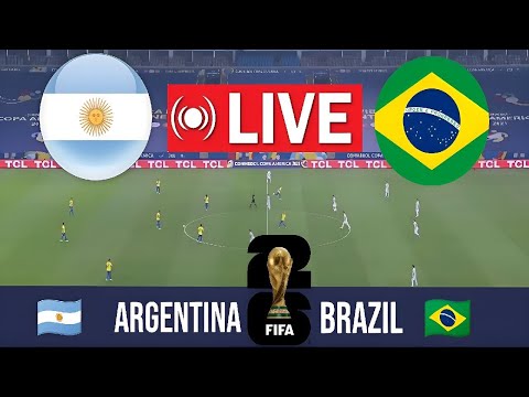 LIVE : Argentina vs Brazil | FIFA World Cup Qualifiers 2026 (CONMEBOL) | Full Match | Watch Along