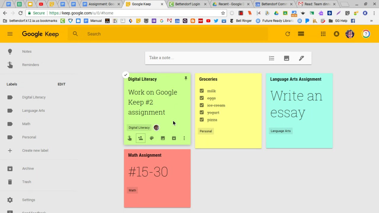 Google Keep Adding Collaborators (2017)