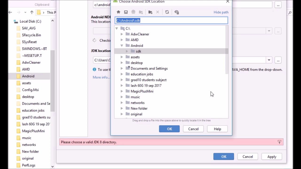 SDK tools directory is missing   Android Studio errors