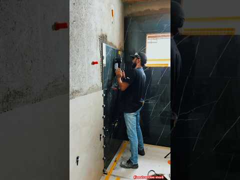 60x120 Wall tile fitting technique in bathroom #part251#shorts