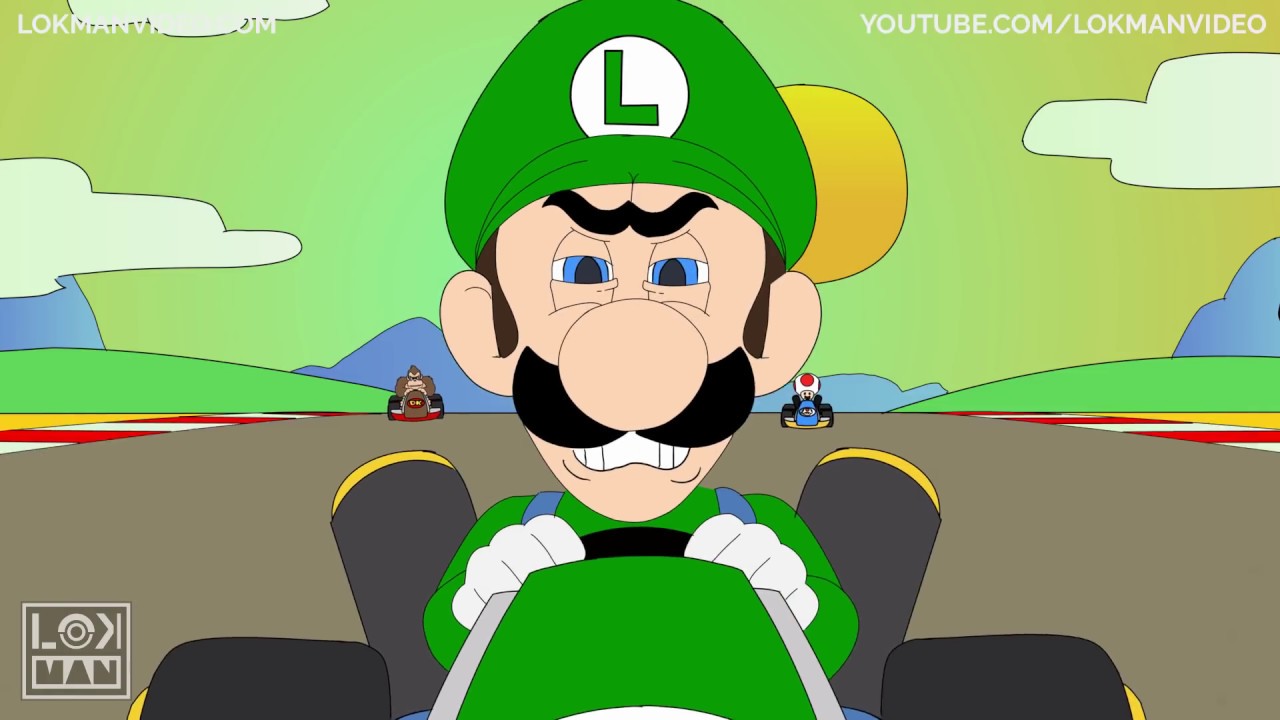 ANGRY Luigi in Super Mario Kart - LokmanVideo