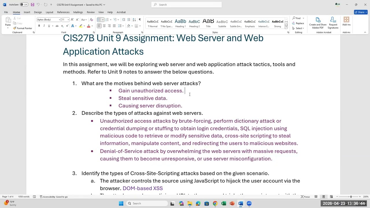 CIS-27B Unit 9 Lecture: Web and Web Application Attacks