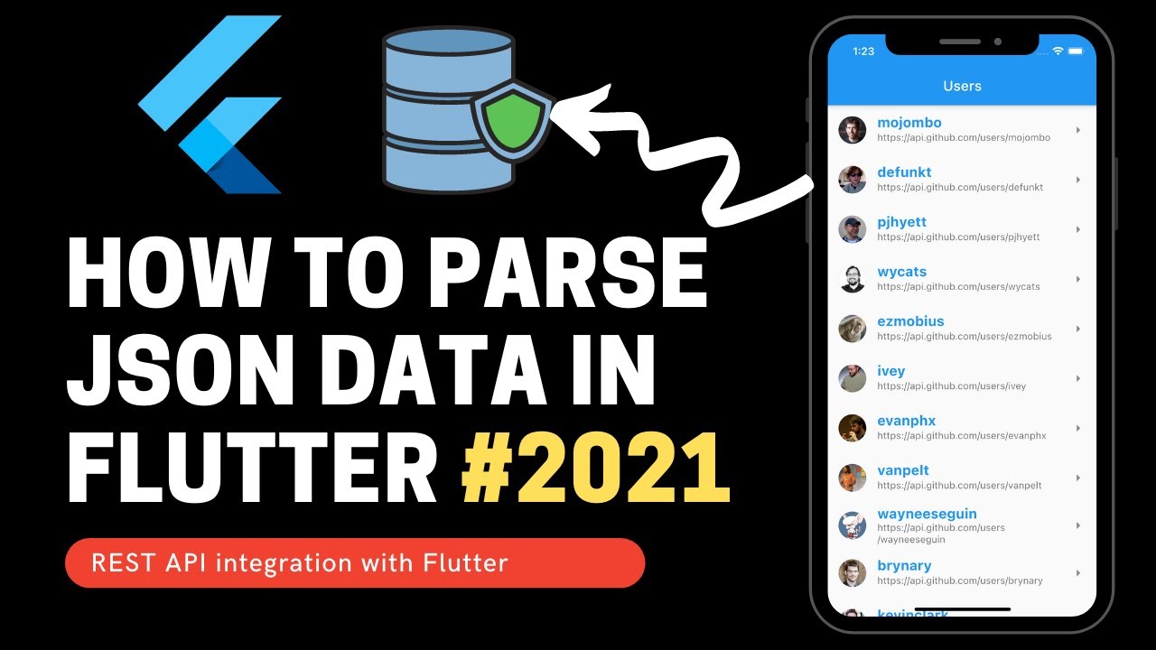 REST API integration with Flutter | HttpClient || Github API  App || Show User's in List View