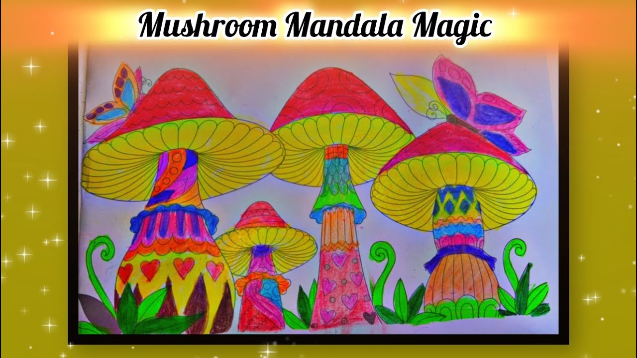 Mushroom Mandala Magic|| Easy Mushroom Mandala Drawing || Dreams with Anniyah