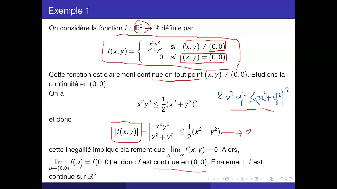 Fonctions de deux variables partie 1: Limites, Continuité et différentiabilité.