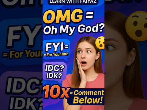 OMG, BTW, FYI ka matlab kya hota hai? | Common Chat Short Forms Explained | Learn With Faiyaz