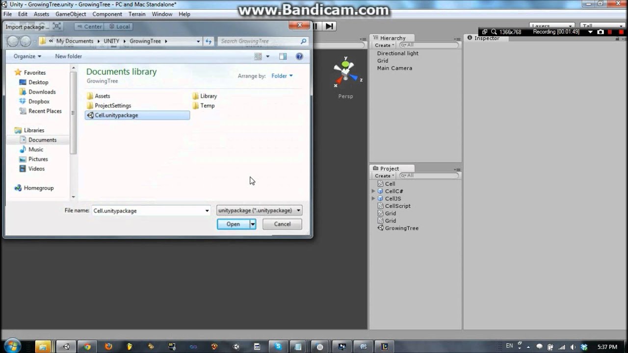 Unity3D C# + JS Tutorial :: Growing Tree Algorithm (Part 3, Prefab Importing)